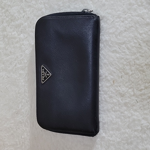 Prada | Bags | Prada Long Wallet Saffiano Leather Zip Around | Poshmark